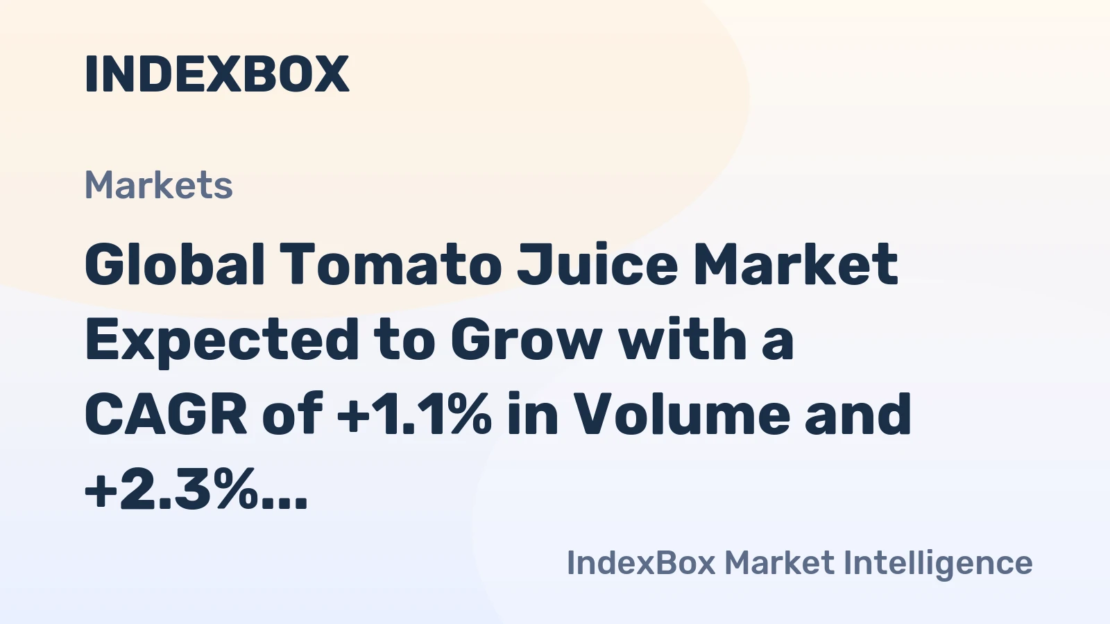 Global Tomato Juice Market Expected to Grow with a CAGR of +1.1% in Volume and +2.3% in Value from 2024 to 2035