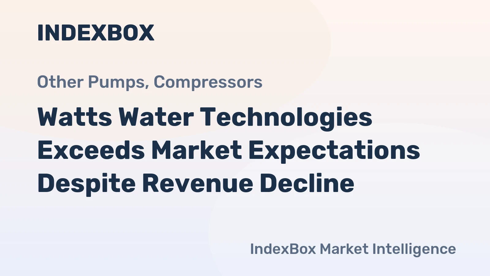 Watts Water Technologies Exceeds Market Expectations Despite Revenue Decline