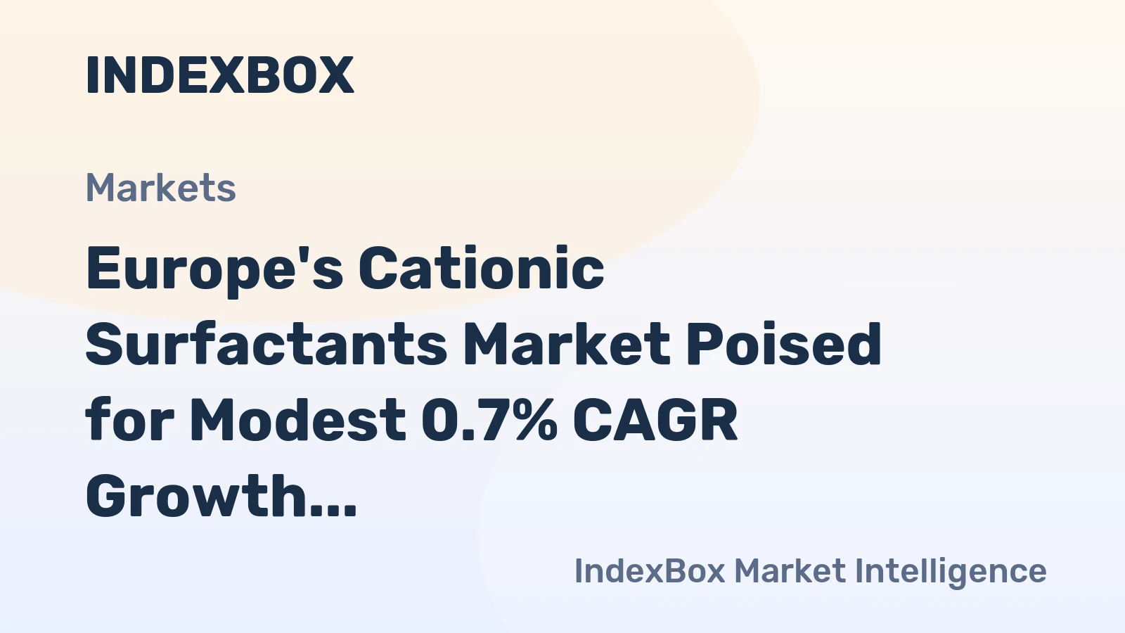 Europe's Cationic Surfactants Market Poised for Modest 0.7% CAGR Growth Through 2035