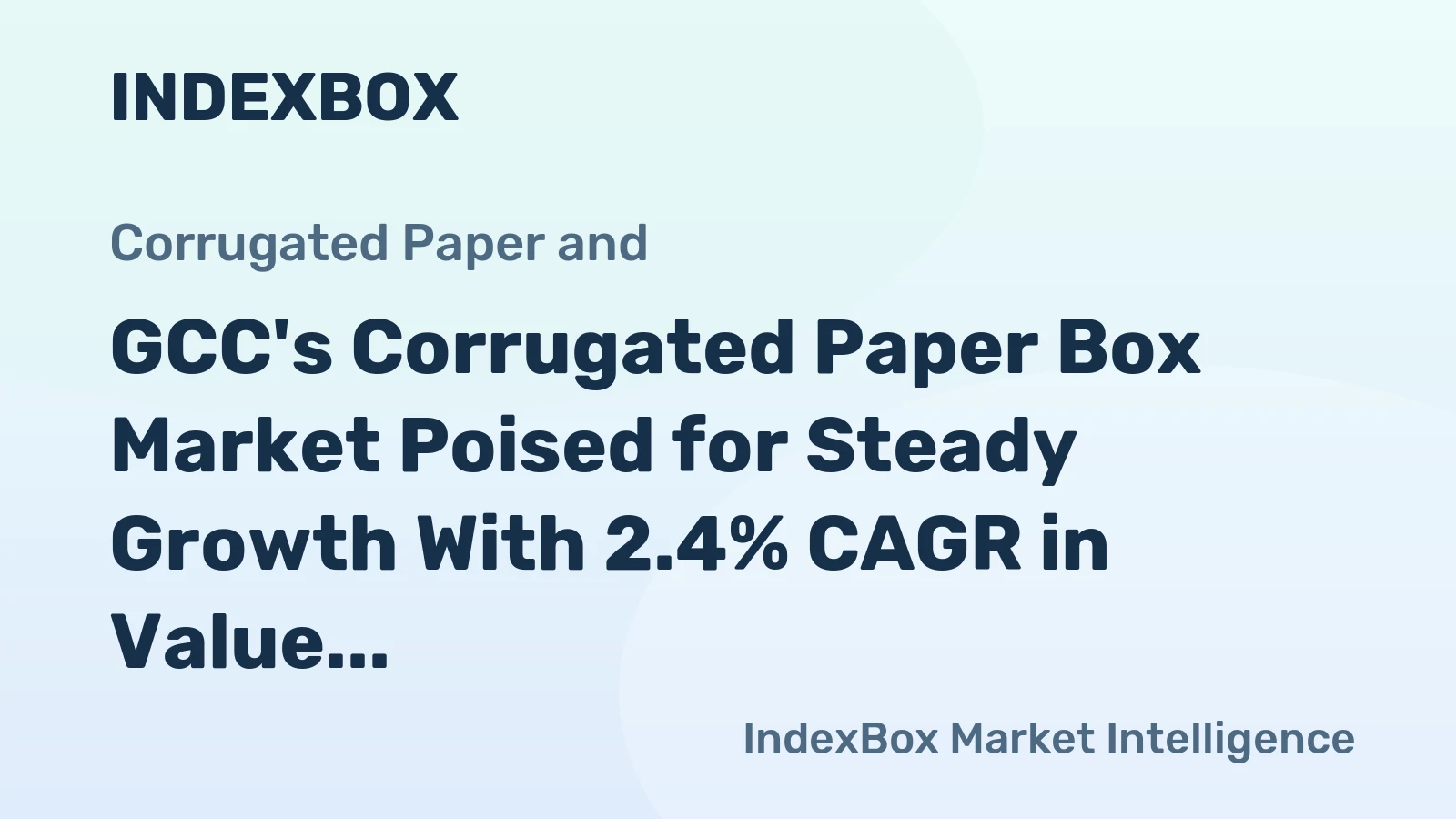 GCC's Corrugated Paper Box Market Poised for Steady Growth With 2.4% CAGR in Value Through 2035
