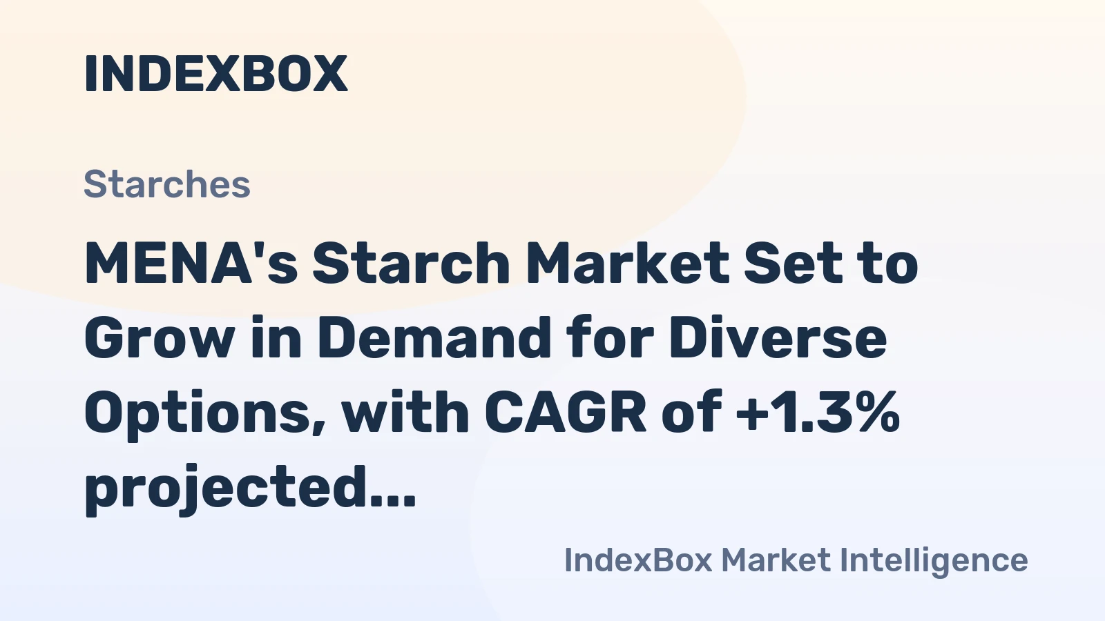 MENA's Starch Market Set to Grow in Demand for Diverse Options, with CAGR of +1.3% projected from 2024 to 2035