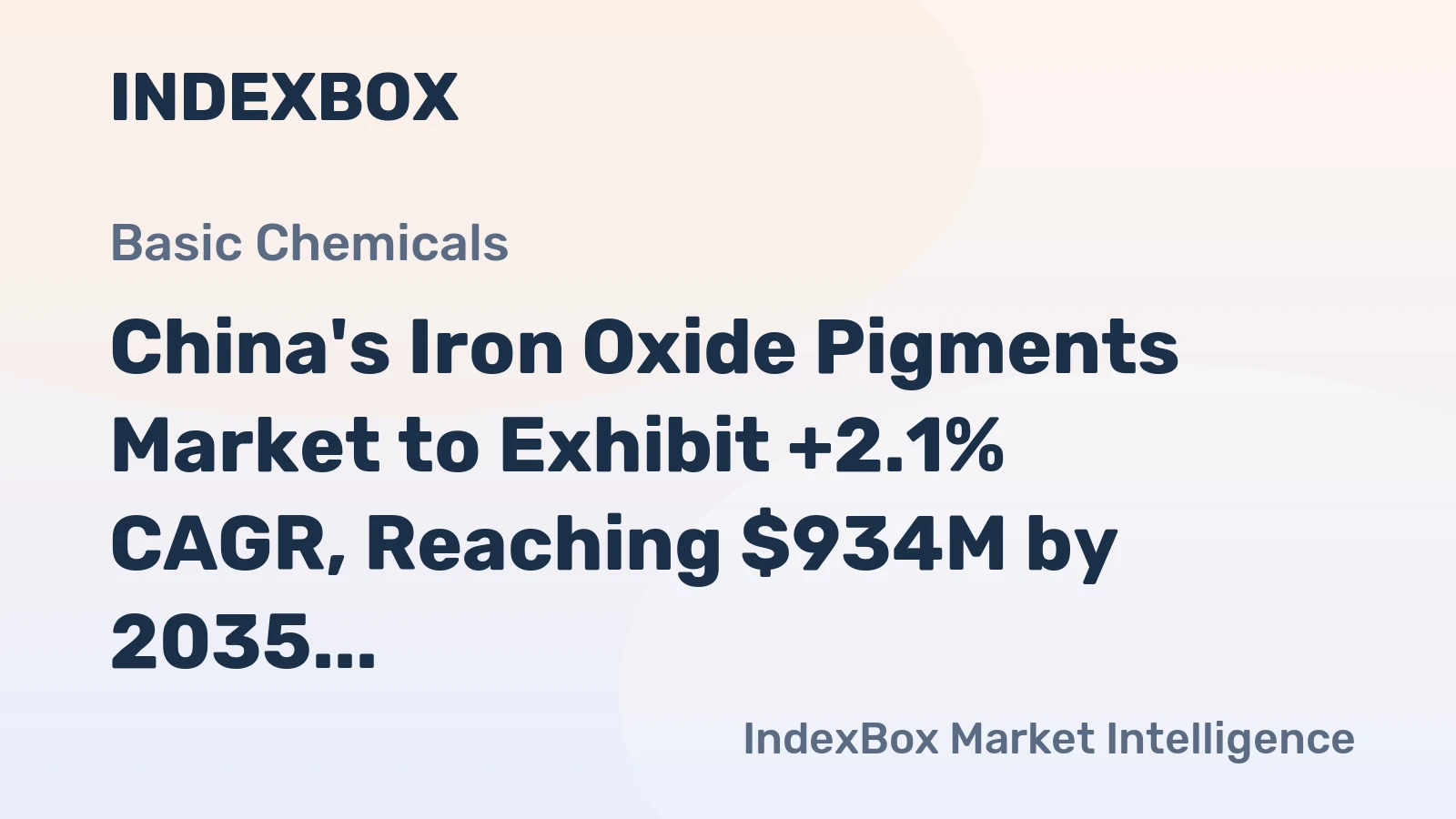 China's Iron Oxide Pigments Market to Exhibit +2.1% CAGR, Reaching $934M by 2035
