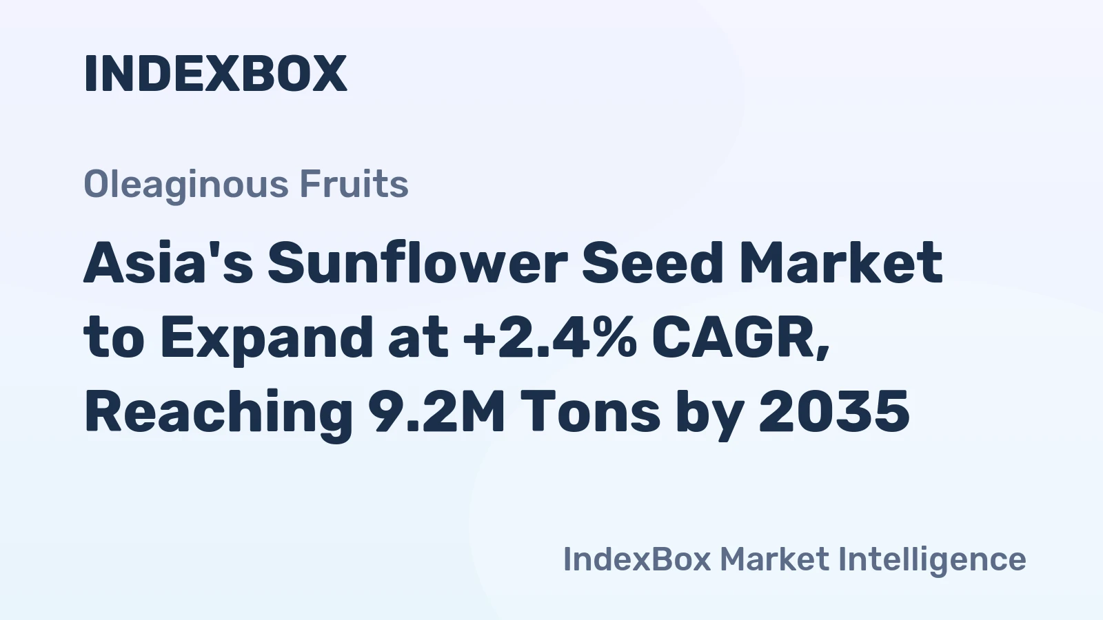 Asia's Sunflower Seed Market to Expand at +2.4% CAGR, Reaching 9.2M Tons by 2035