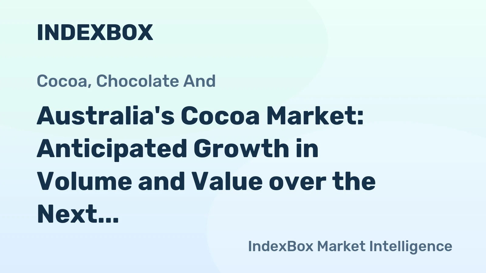 Australia's Cocoa Market: Anticipated Growth in Volume and Value over the Next Decade