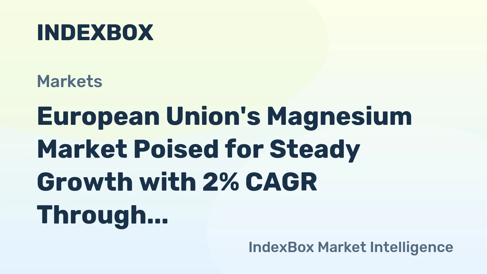European Union's Magnesium Market Poised for Steady Growth with 2% CAGR Through 2035