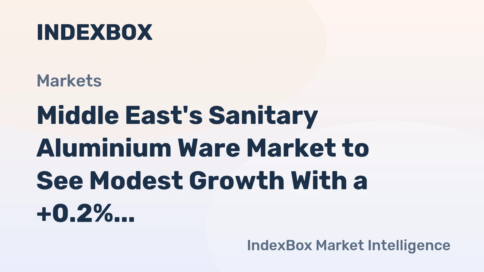 Middle East's Sanitary Aluminium Ware Market to See Modest Growth With a +0.2% Volume CAGR Through 2035