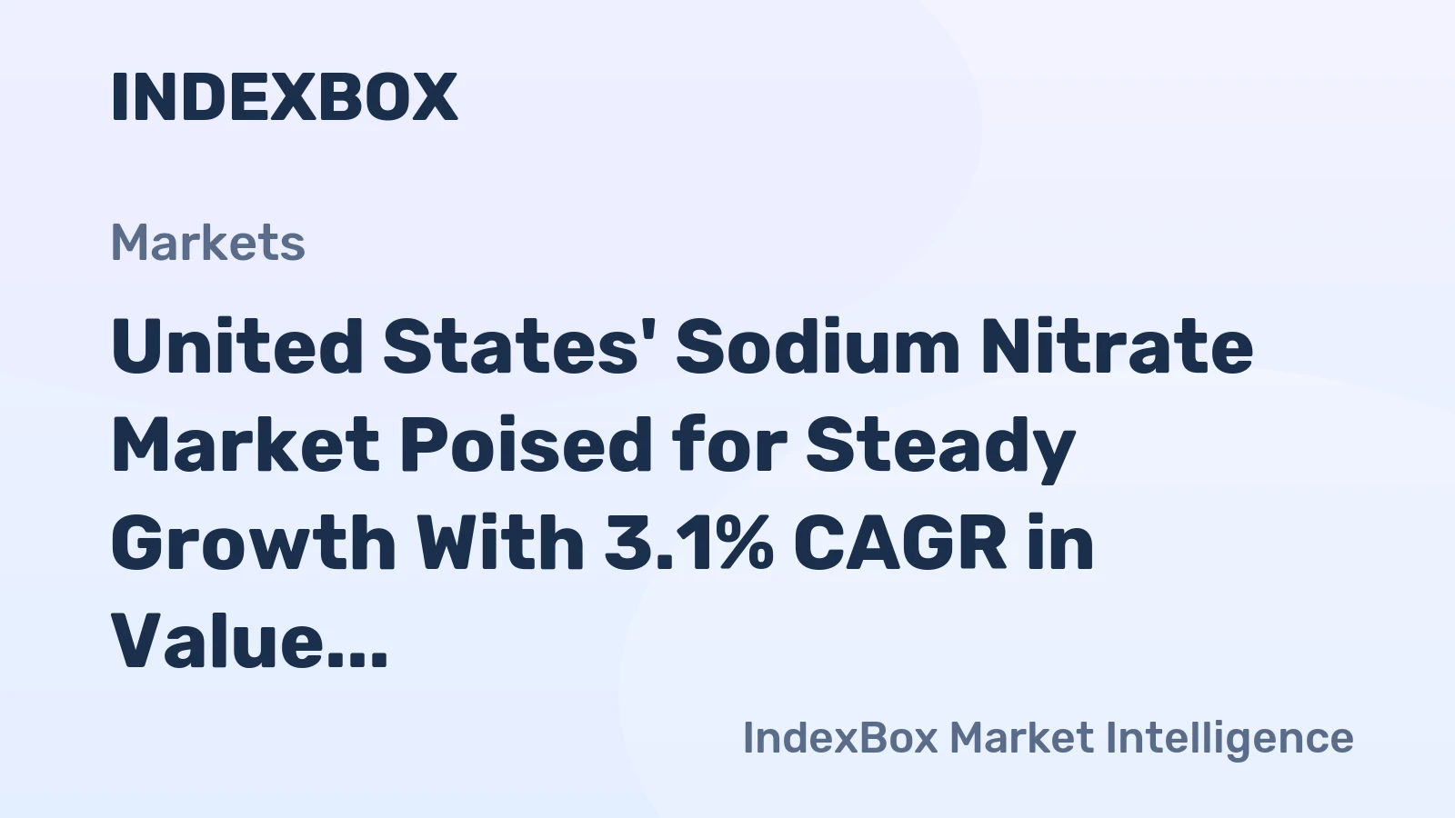 United States' Sodium Nitrate Market Poised for Steady Growth With 3.1% CAGR in Value Through 2035