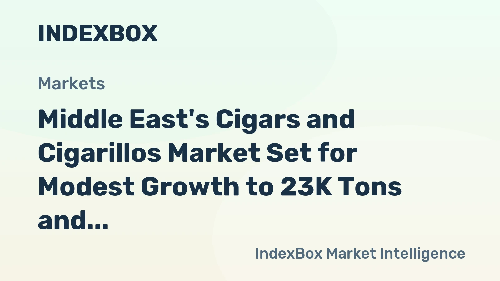 Middle East's Cigars and Cigarillos Market Set for Modest Growth to 23K Tons and $1.7B