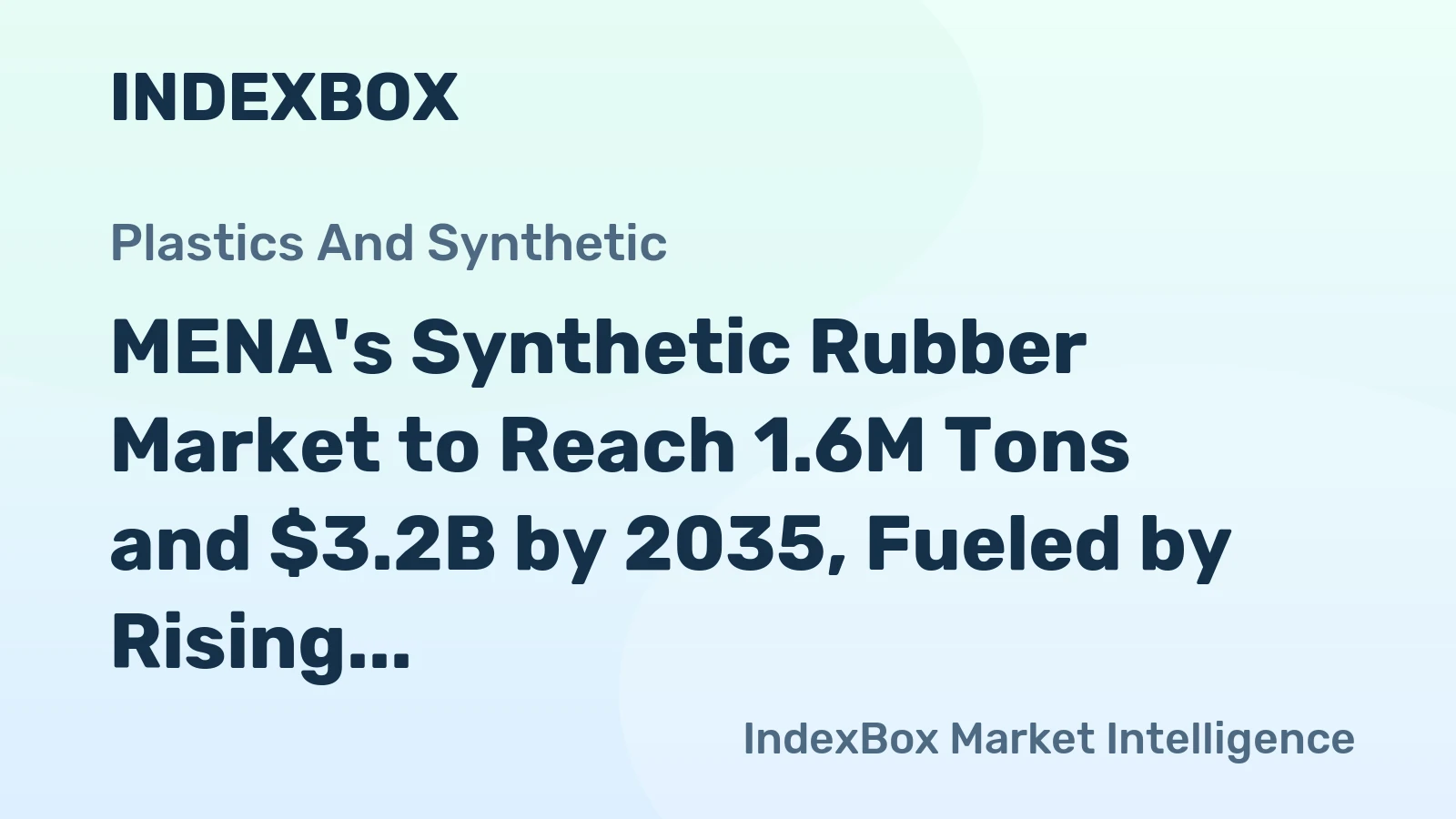 MENA's Synthetic Rubber Market to Reach 1.6M Tons and $3.2B by 2035, Fueled by Rising Demand