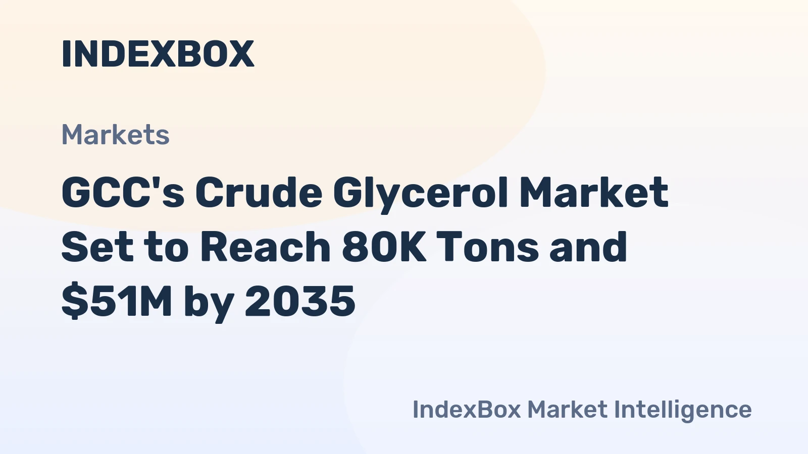 GCC's Crude Glycerol Market Set to Reach 80K Tons and $51M by 2035