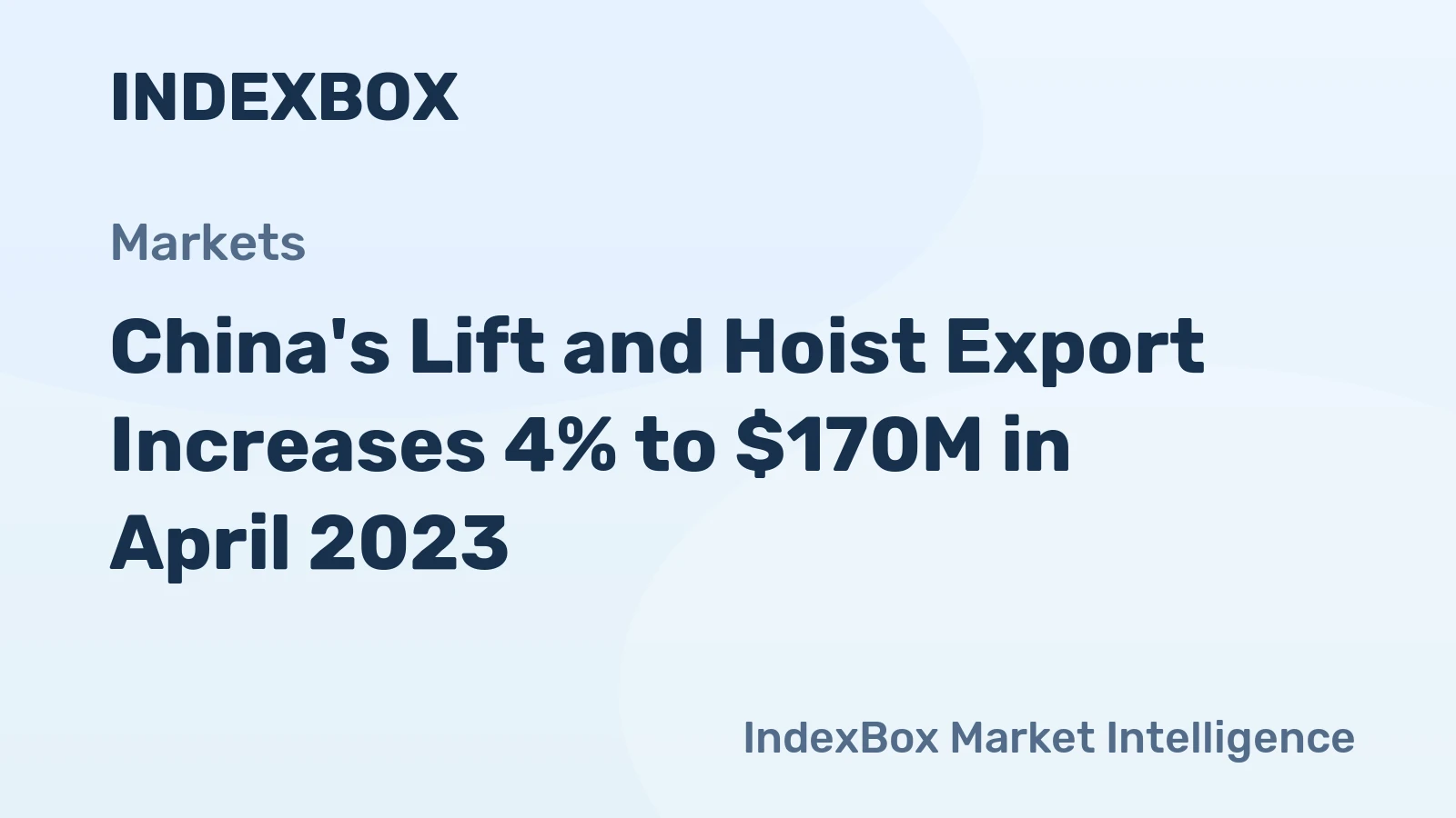 China's Lift and Hoist Export Increases 4% to $170M in April 2023