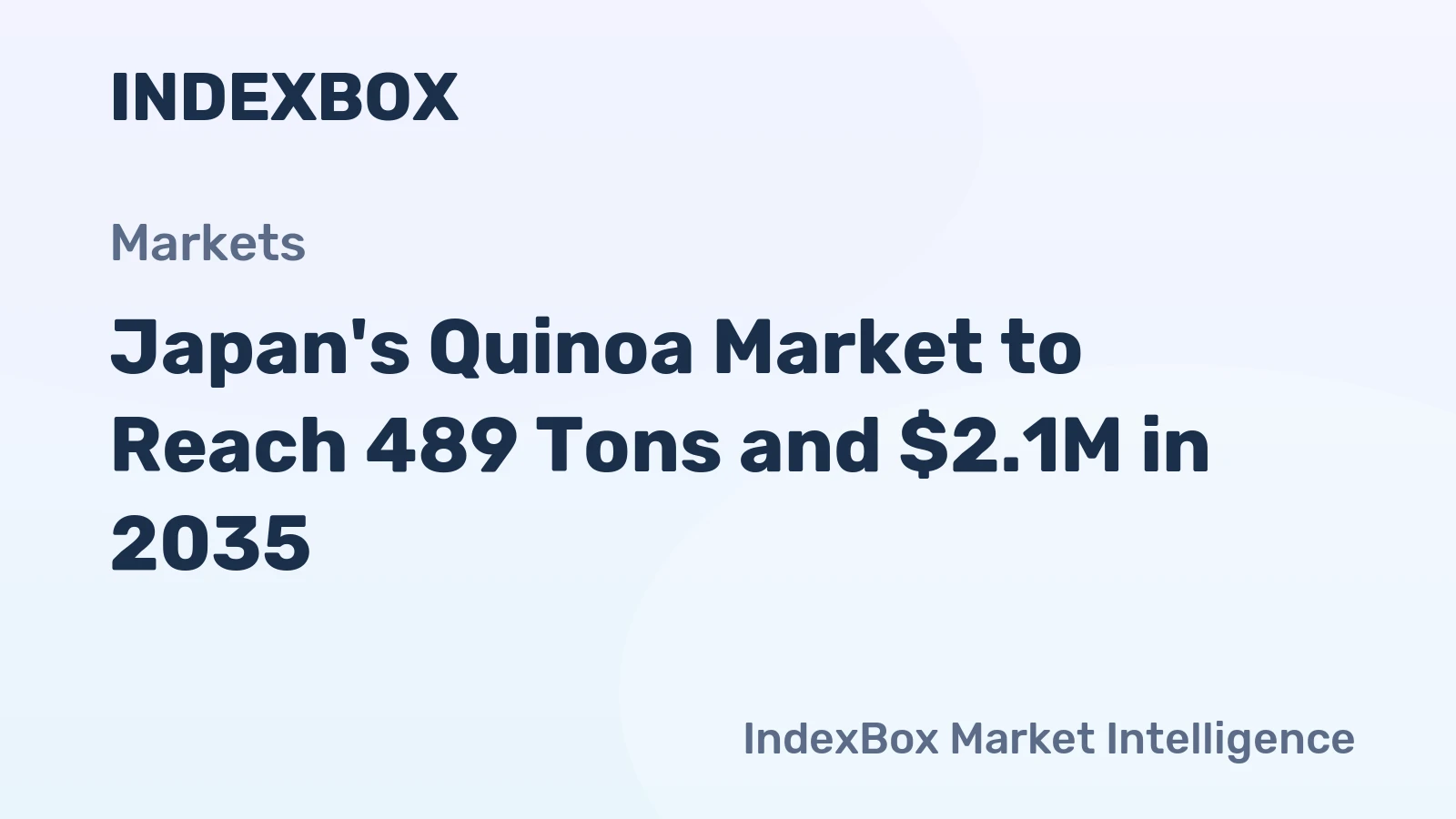 Japan's Quinoa Market to Reach 489 Tons and $2.1M in 2035