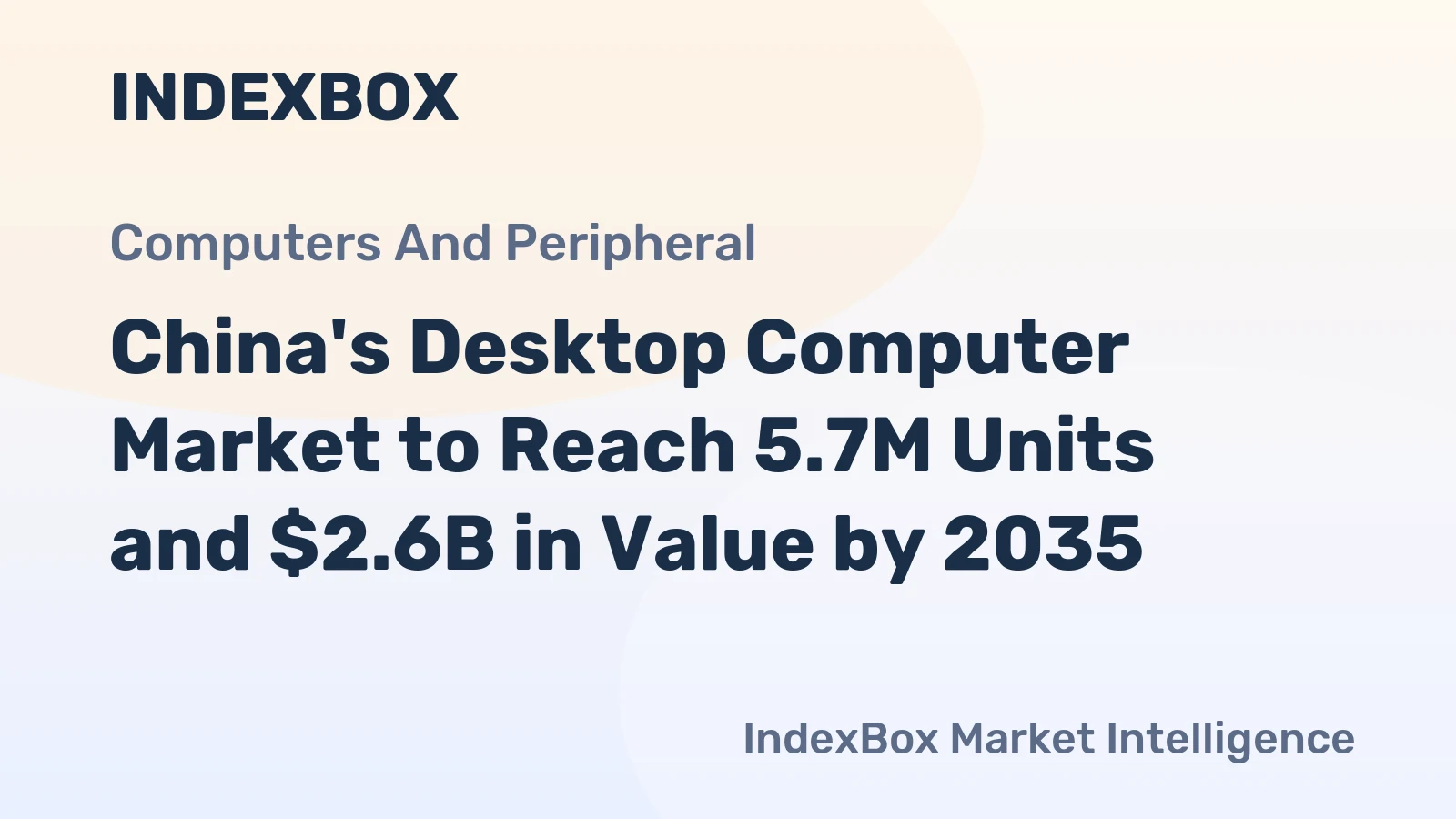 China's Desktop Computer Market to Reach 5.7M Units and $2.6B in Value by 2035