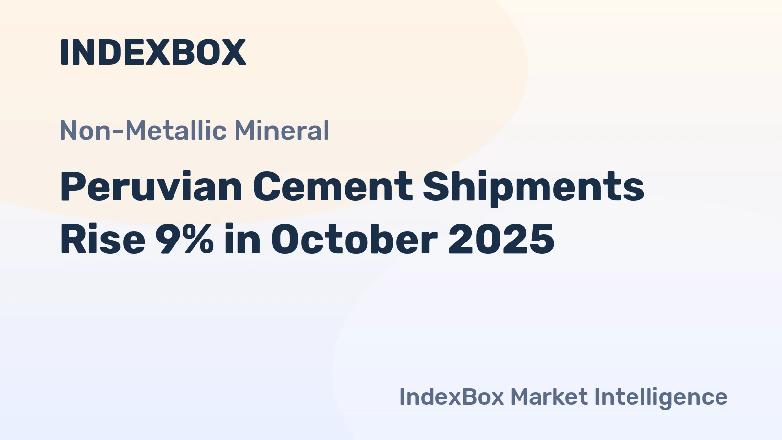 Peruvian Cement Shipments Rise 9% in October 2025