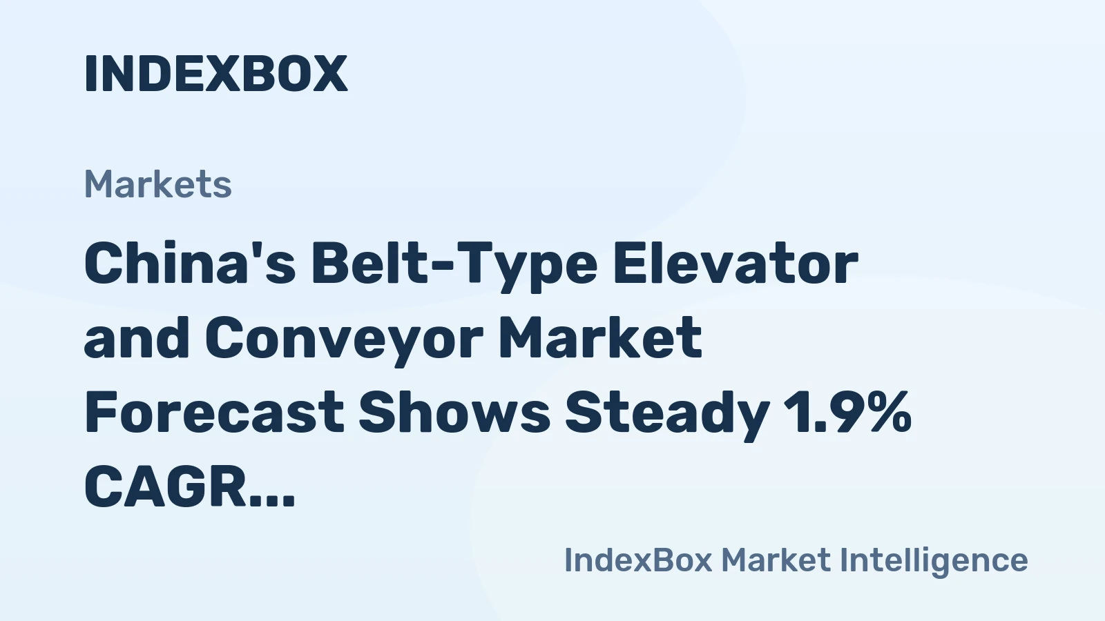 China's Belt-Type Elevator and Conveyor Market Forecast Shows Steady 1.9% CAGR Growth Through 2035