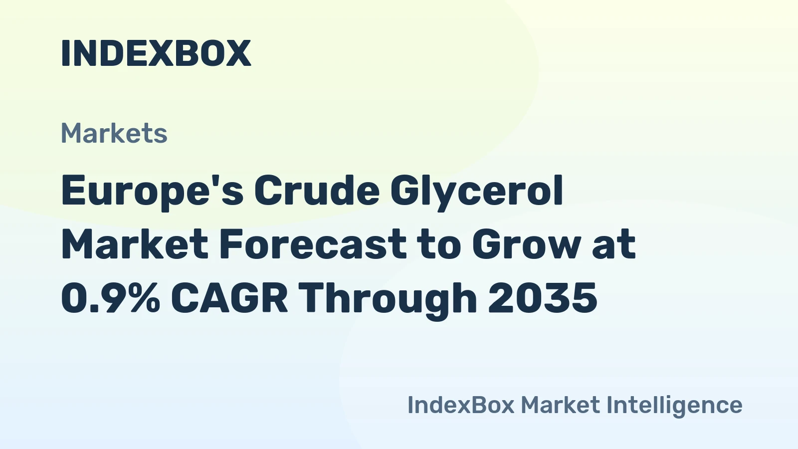 Europe's Crude Glycerol Market Forecast to Grow at 0.9% CAGR Through 2035