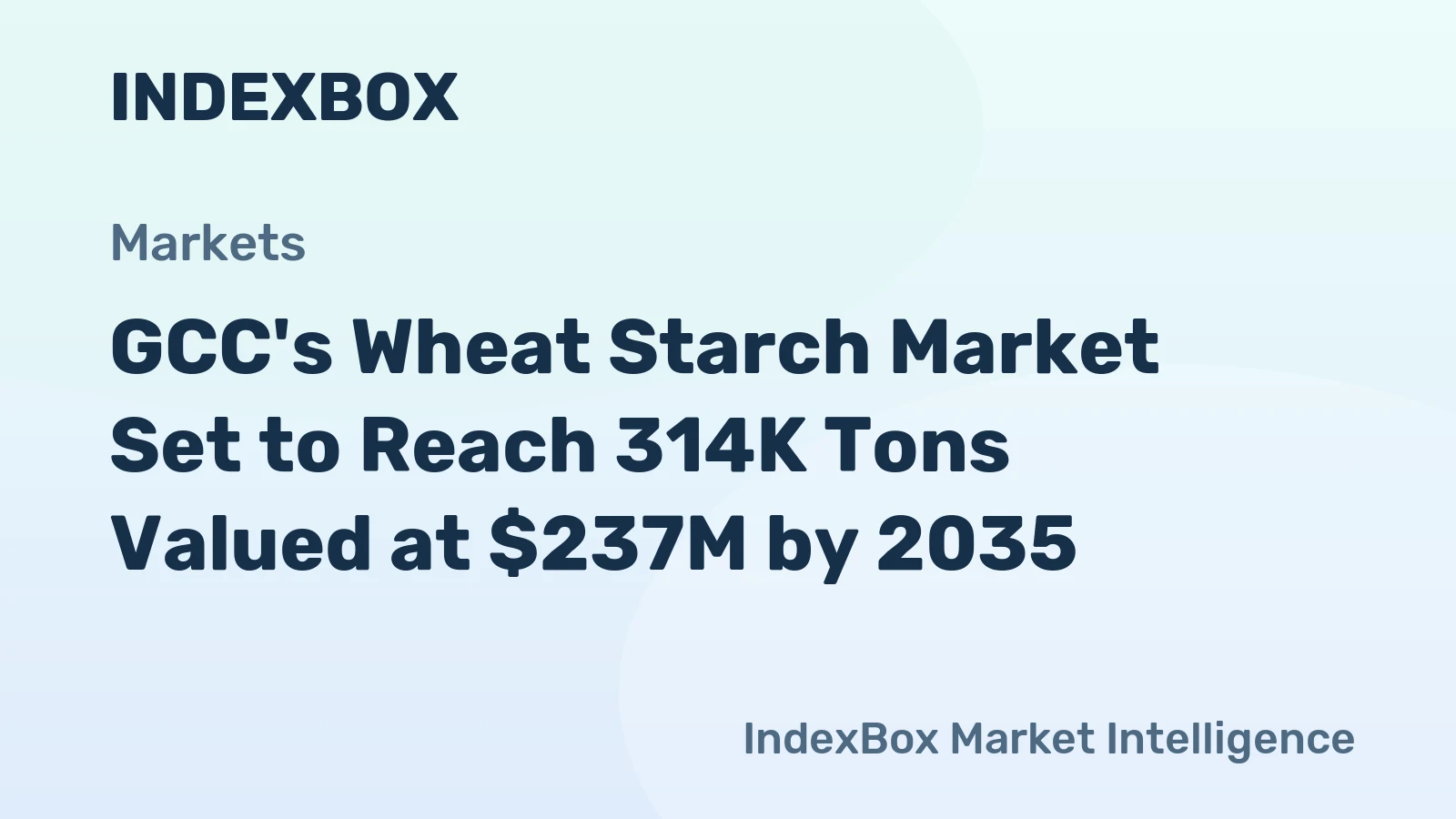GCC's Wheat Starch Market Set to Reach 314K Tons Valued at $237M by 2035