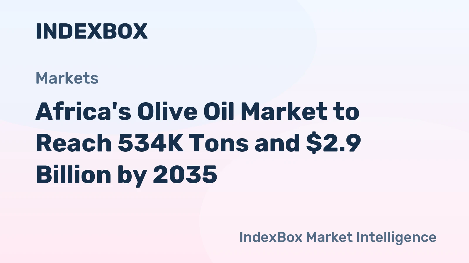 Africa's Olive Oil Market to Reach 534K Tons and $2.9 Billion by 2035