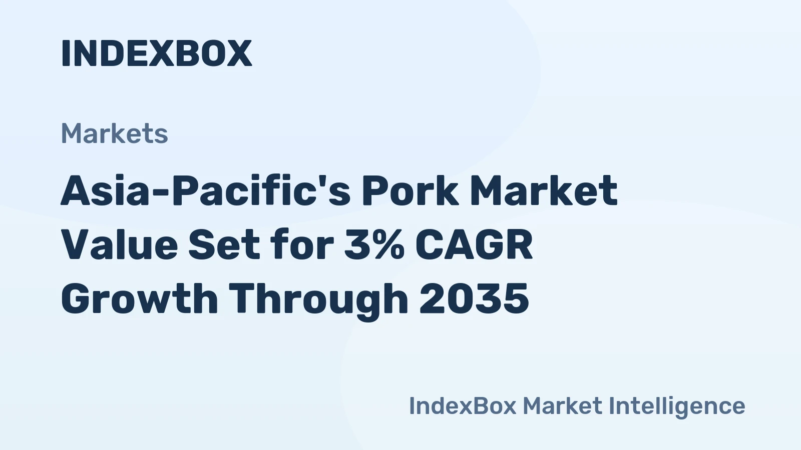 Asia-Pacific's Pork Market Value Set for 3% CAGR Growth Through 2035