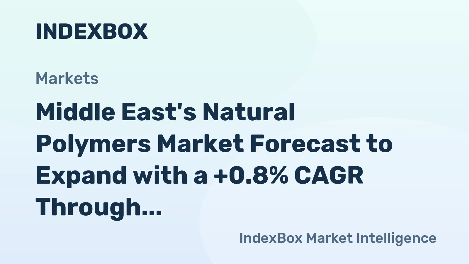 Middle East's Natural Polymers Market Forecast to Expand with a +0.8% CAGR Through 2035