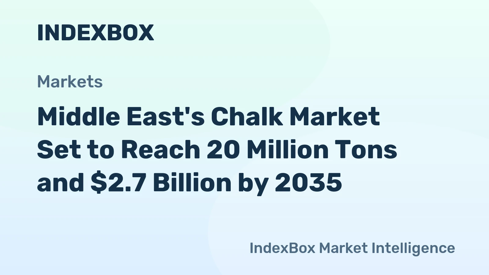 Middle East's Chalk Market Set to Reach 20 Million Tons and $2.7 Billion by 2035