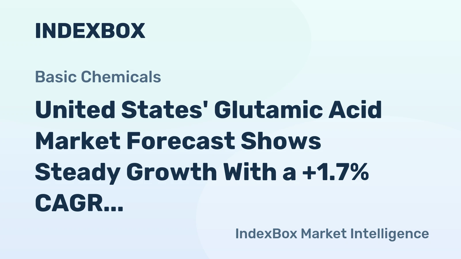 United States' Glutamic Acid Market Forecast Shows Steady Growth With a +1.7% CAGR in Value