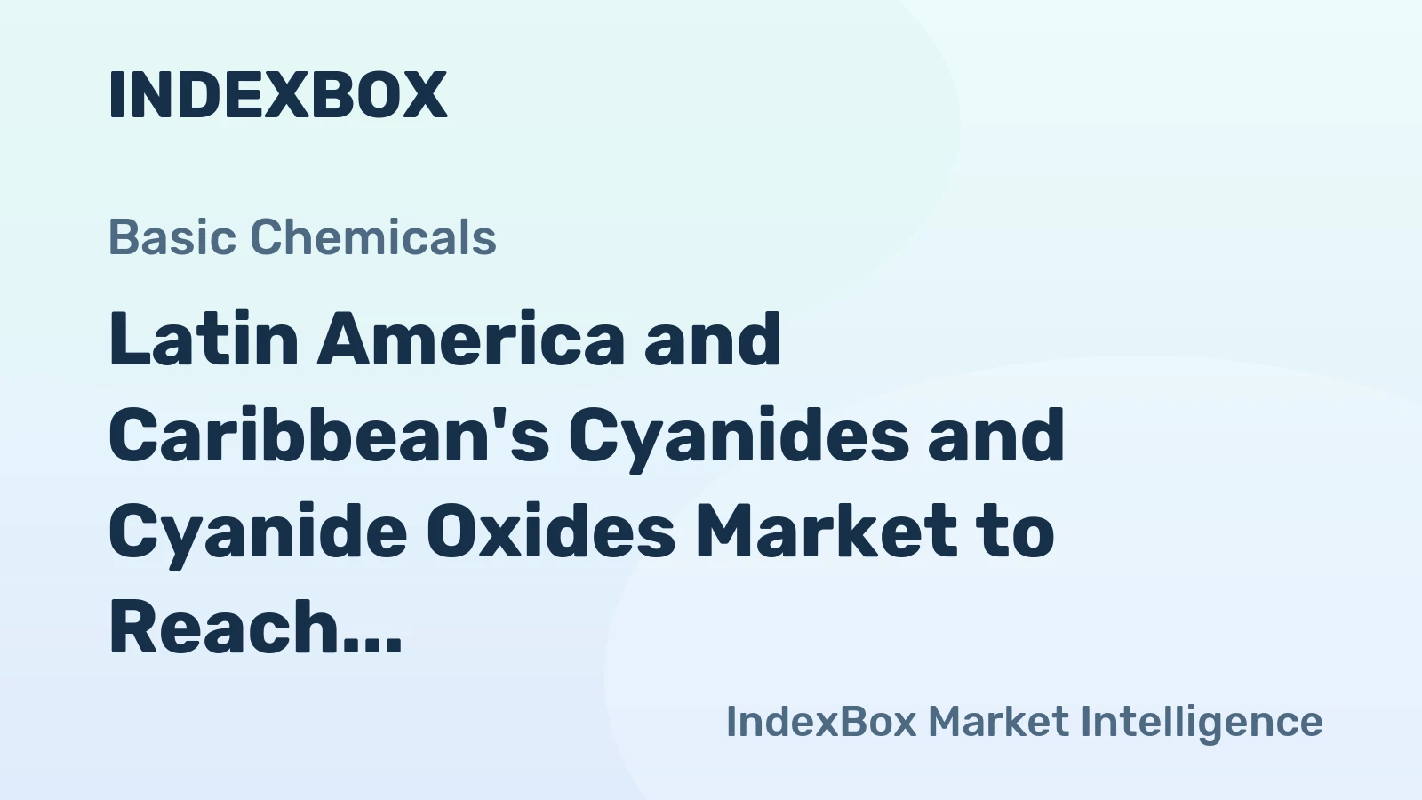 Latin America and Caribbean's Cyanides and Cyanide Oxides Market to Reach 137K Tons in Volume and $373M in Value by 2035