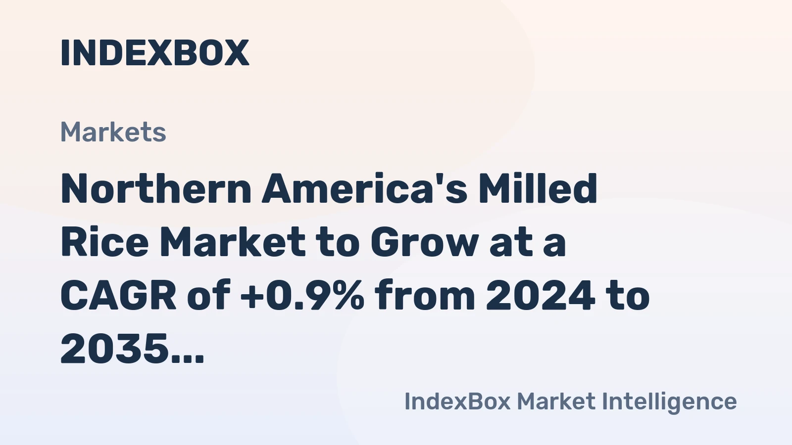 Northern America's Milled Rice Market to Grow at a CAGR of +0.9% from 2024 to 2035, Reaching 9.4M Tons