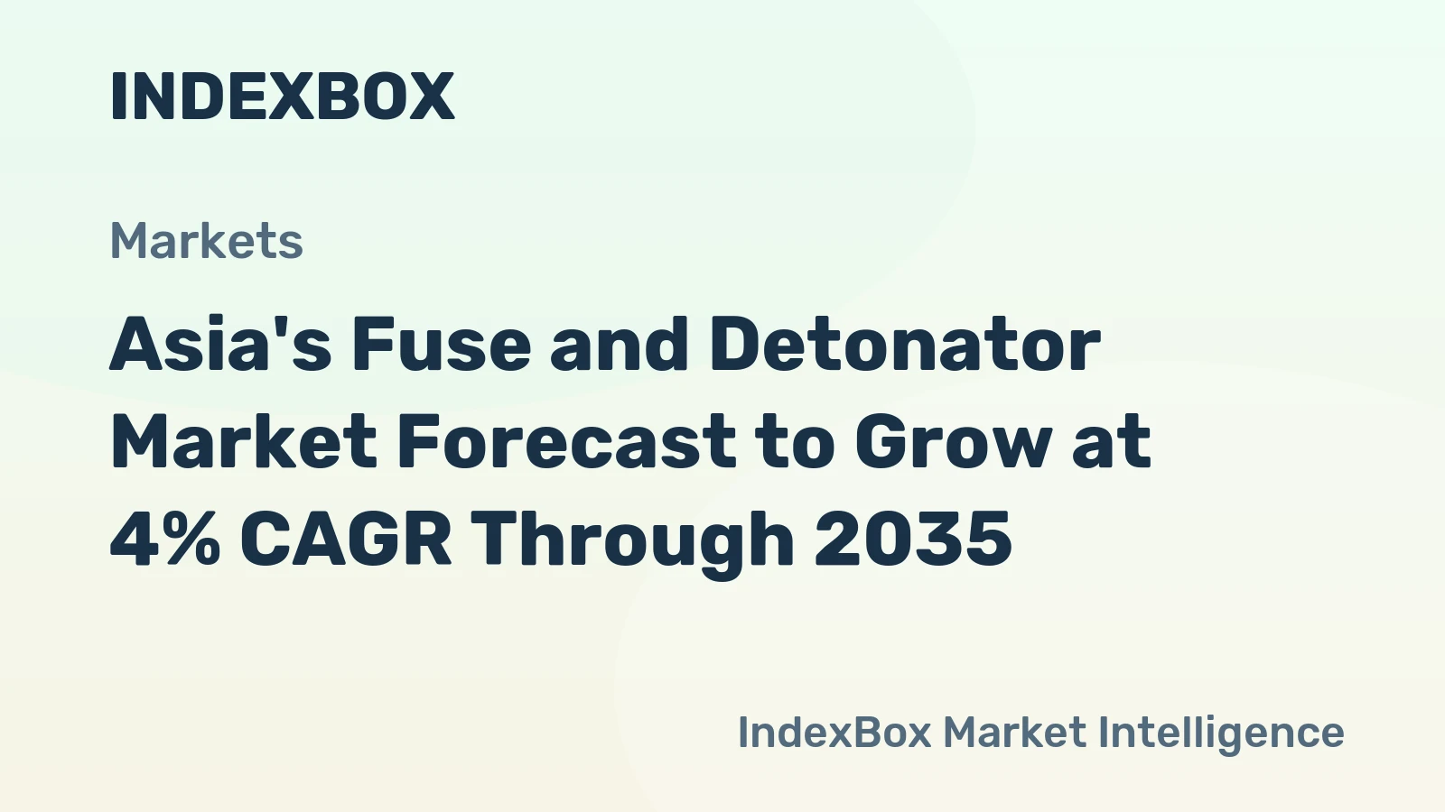 Asia's Fuse and Detonator Market Forecast to Grow at 4% CAGR Through 2035