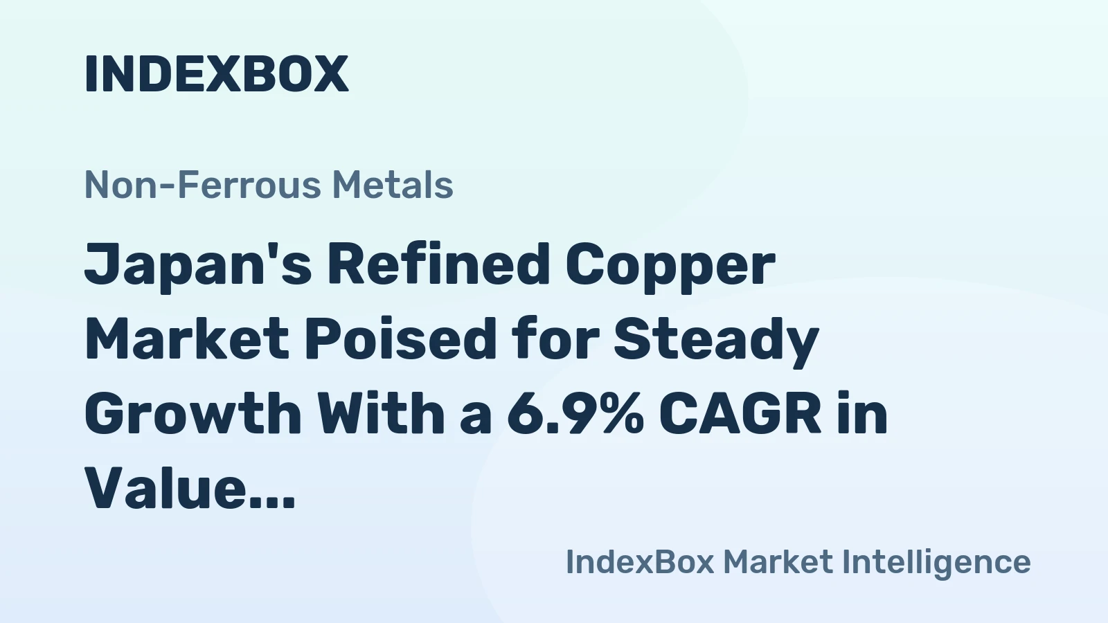 Japan's Refined Copper Market Poised for Steady Growth With a 6.9% CAGR in Value Through 2035