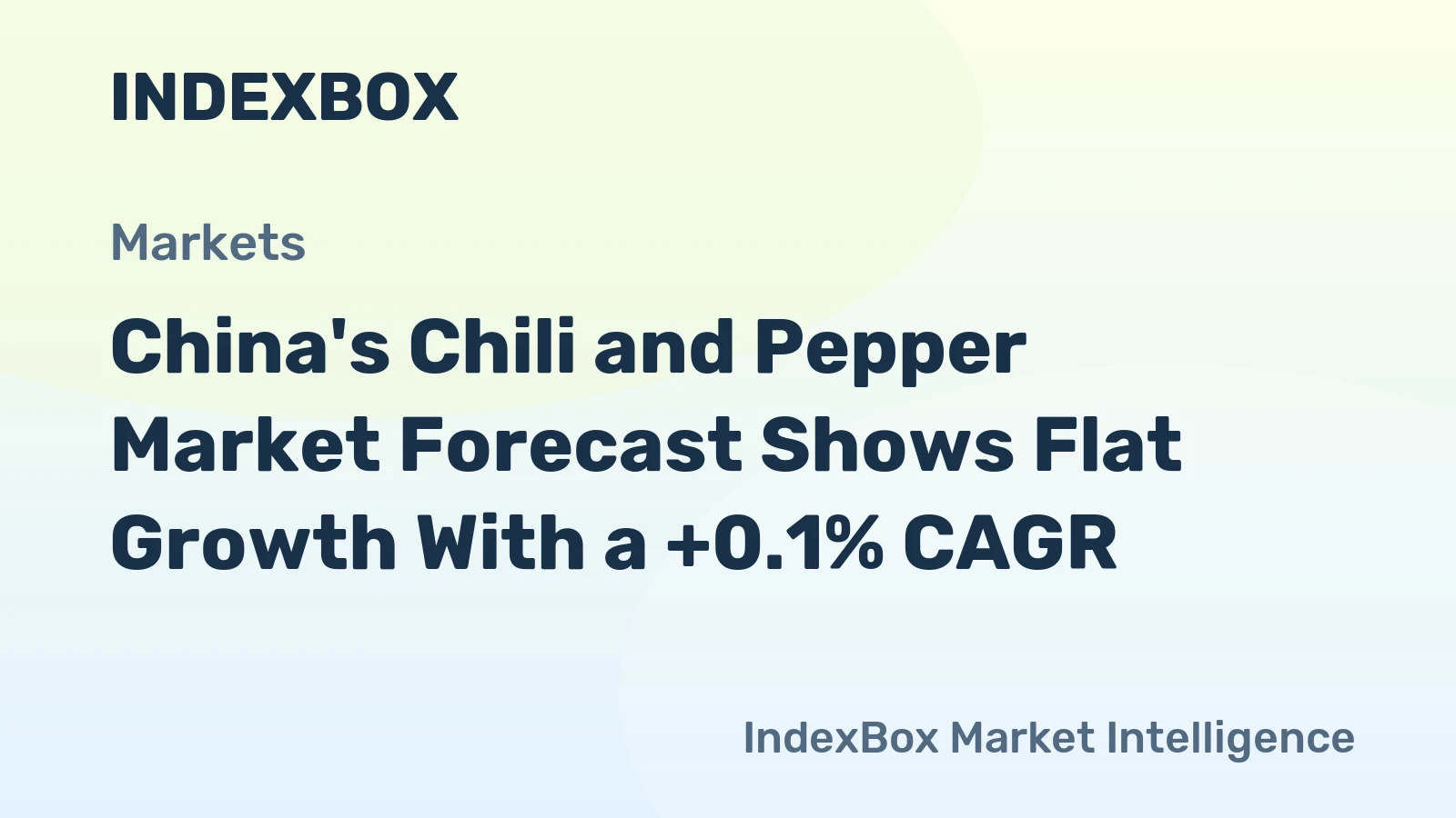 China's Chili and Pepper Market Forecast Shows Flat Growth With a +0.1% CAGR