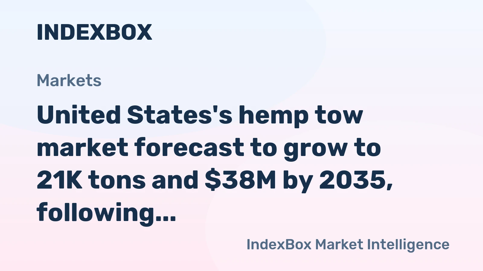 United States's hemp tow market forecast to grow to 21K tons and $38M by 2035, following a recent contraction in volume and value.