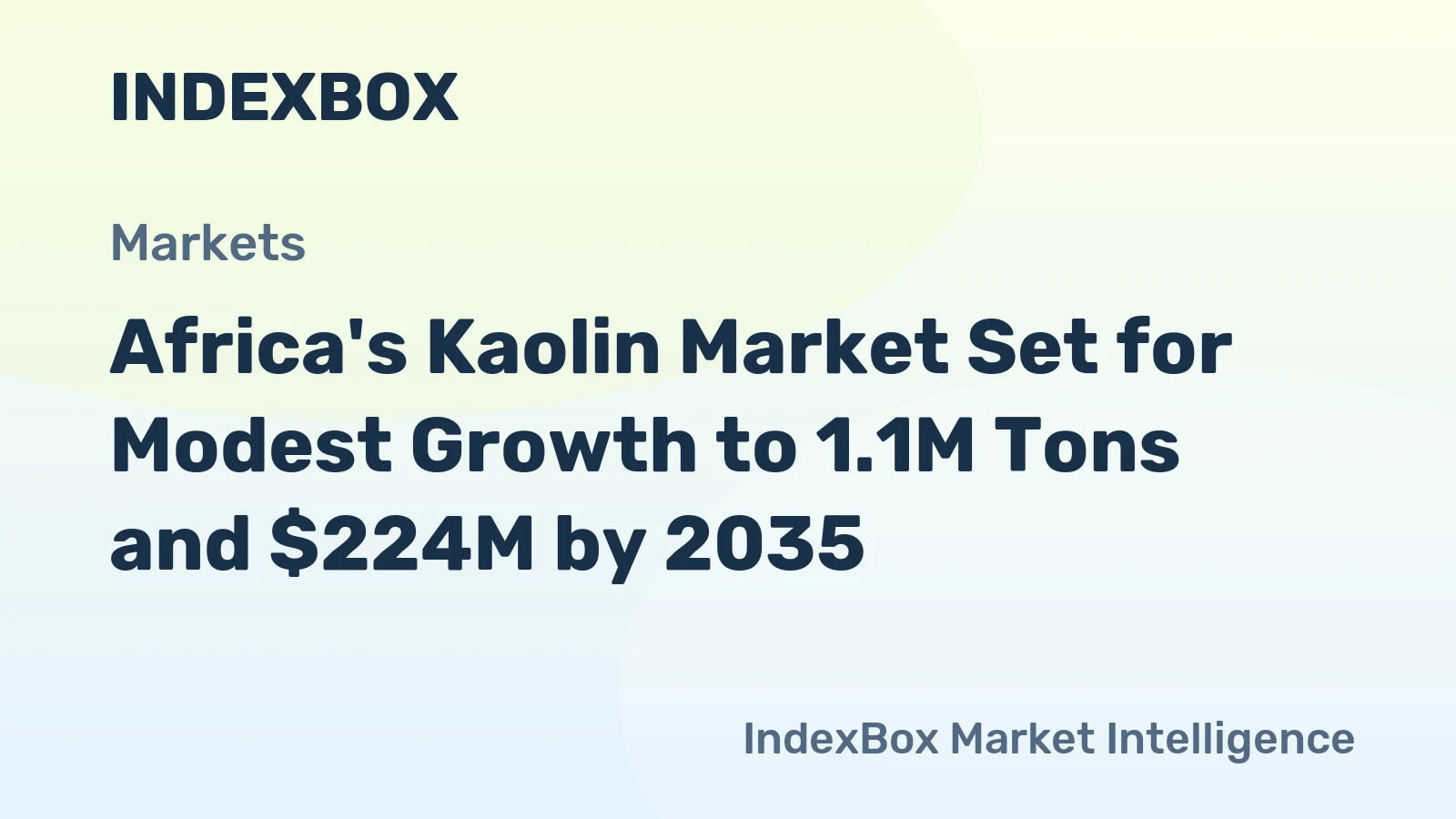 Africa's Kaolin Market Set for Modest Growth to 1.1M Tons and $224M by 2035