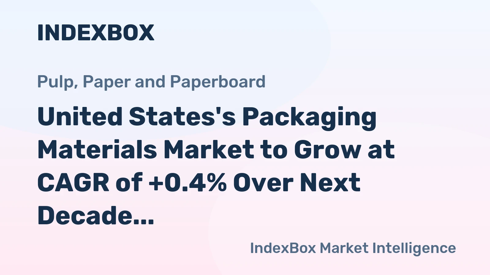 United States's Packaging Materials Market to Grow at CAGR of +0.4% Over Next Decade