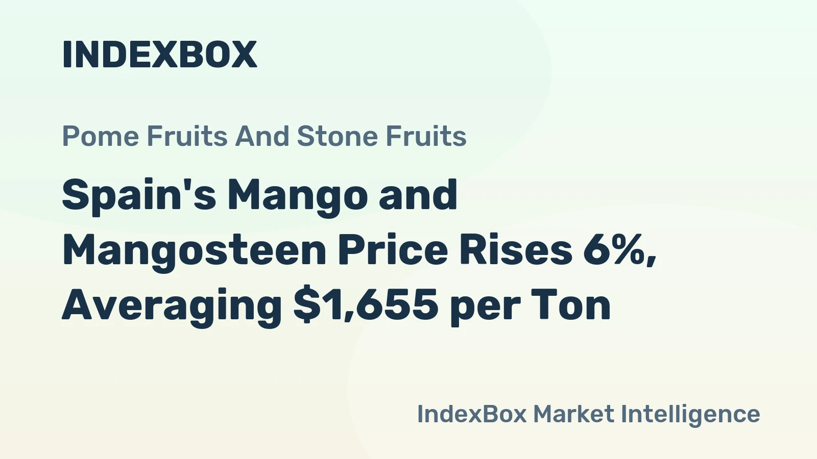 Spain's Mango and Mangosteen Price Rises 6%, Averaging $1,655 per Ton