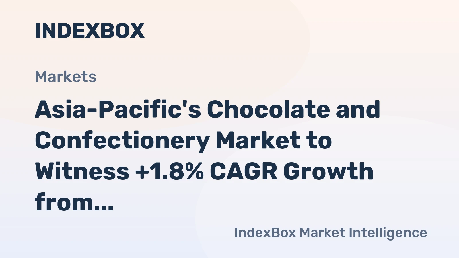 Asia-Pacific's Chocolate and Confectionery Market to Witness +1.8% CAGR Growth from 2024-2035