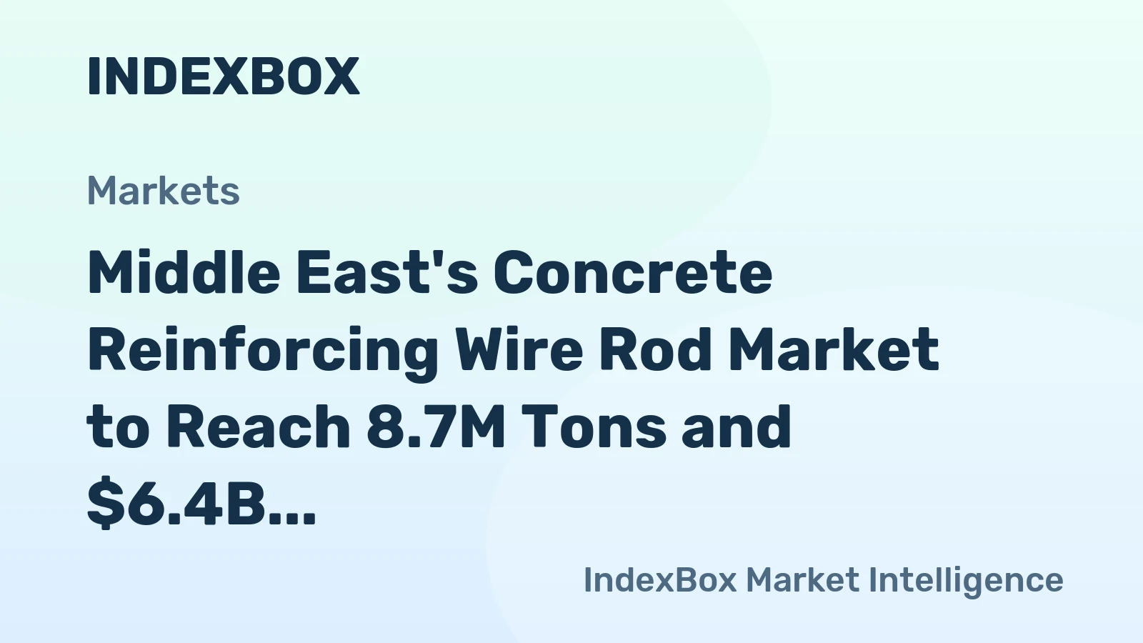 Middle East's Concrete Reinforcing Wire Rod Market to Reach 8.7M Tons and $6.4B by 2035
