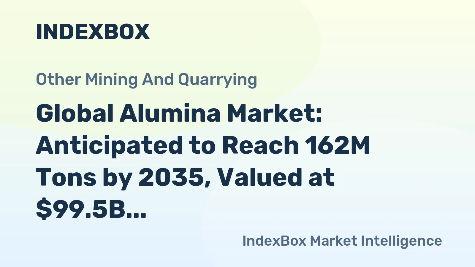 Global Alumina Market: Anticipated to Reach 162M Tons by 2035, Valued at $99.5B