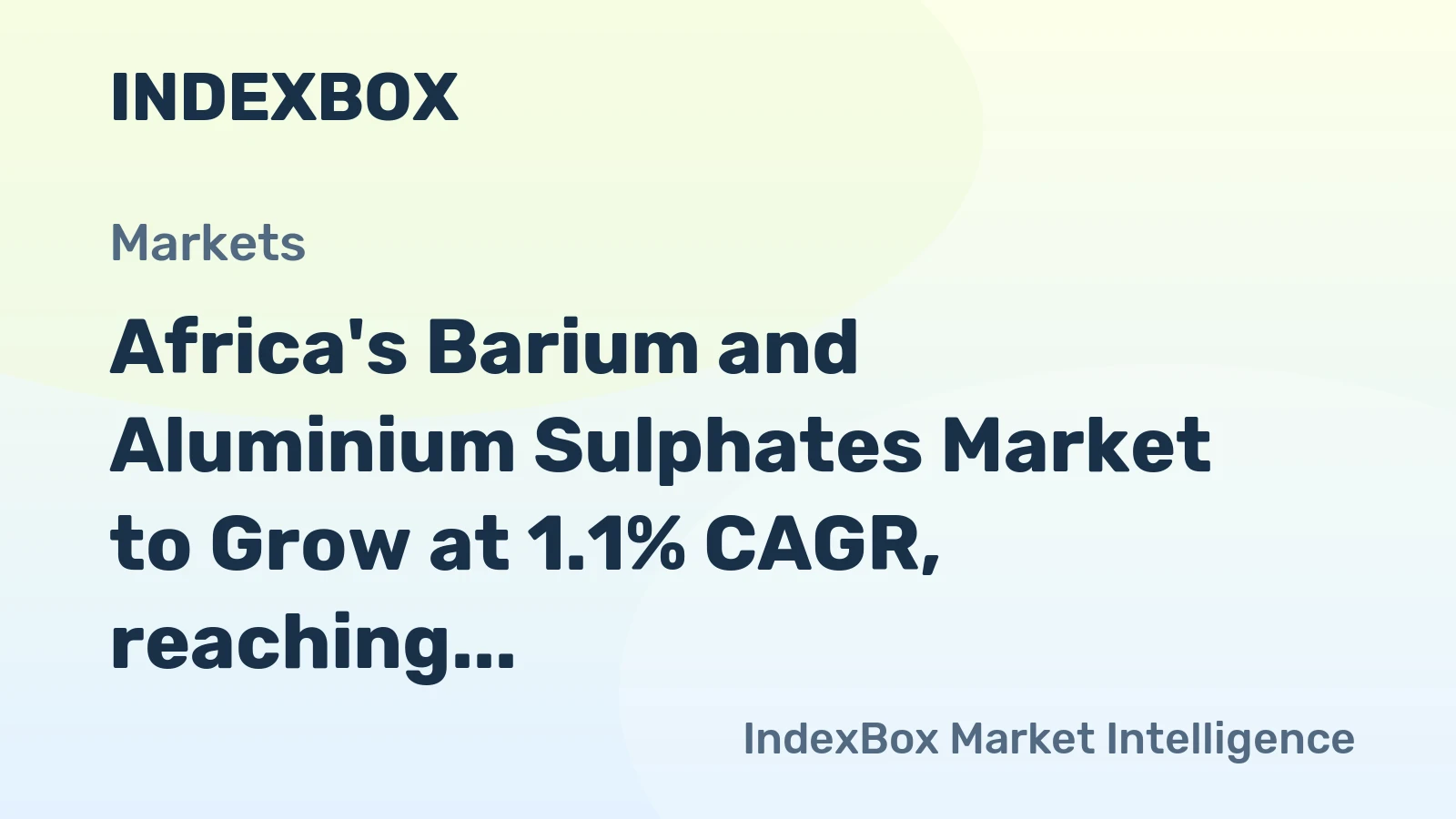Africa's Barium and Aluminium Sulphates Market to Grow at 1.1% CAGR, reaching $147M by 2035