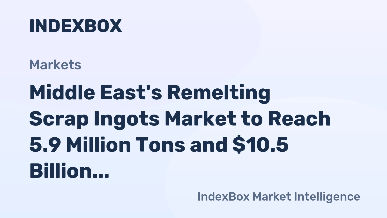 Middle East's Remelting Scrap Ingots Market to Reach 5.9 Million Tons and $10.5 Billion by 2035
