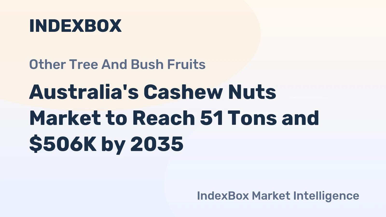 Australia's Cashew Nuts Market to Reach 51 Tons and $506K by 2035
