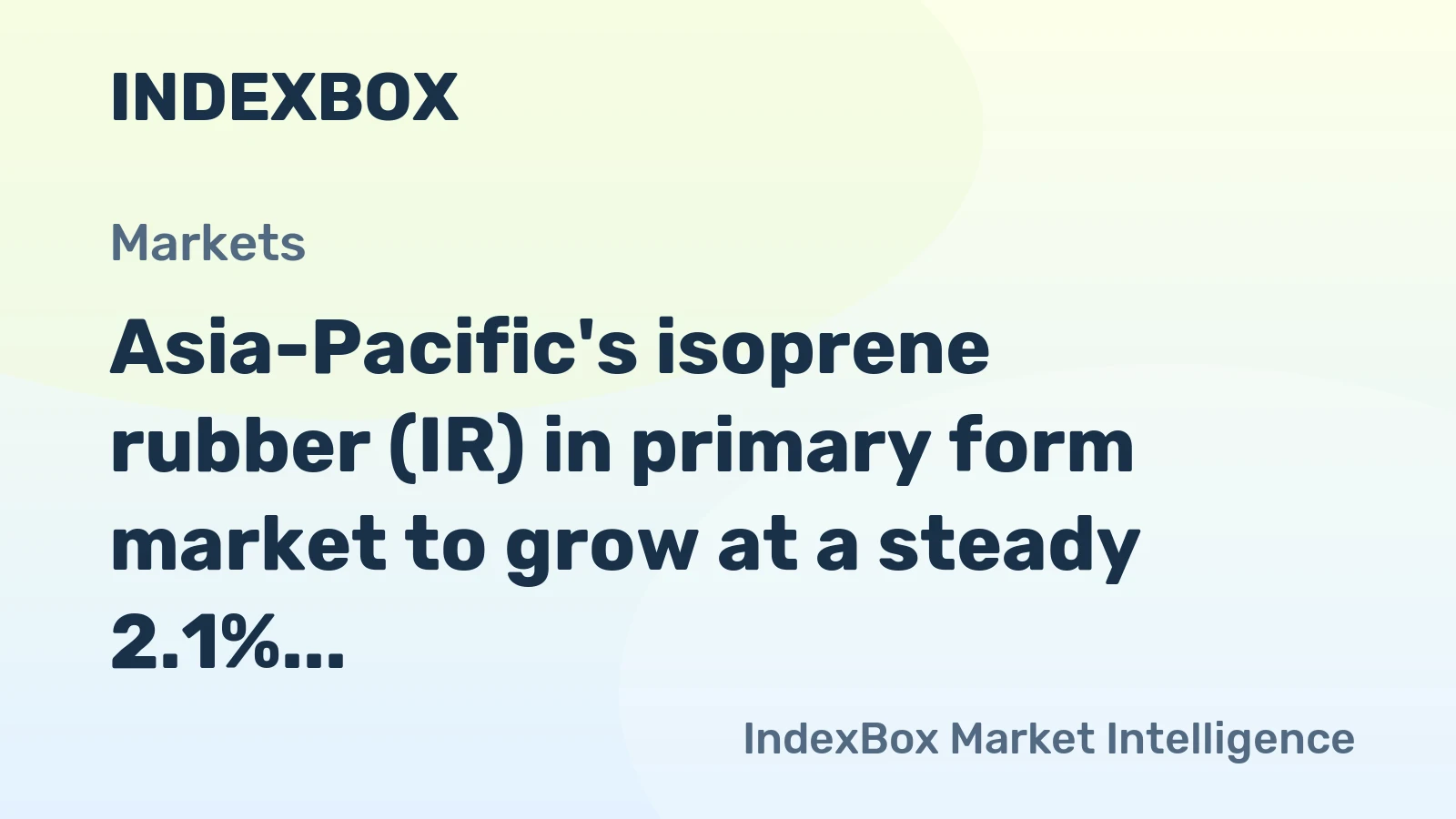 Asia-Pacific's isoprene rubber (IR) in primary form market to grow at a steady 2.1% CAGR, reaching $715M by 2035, driven by rising regional demand.