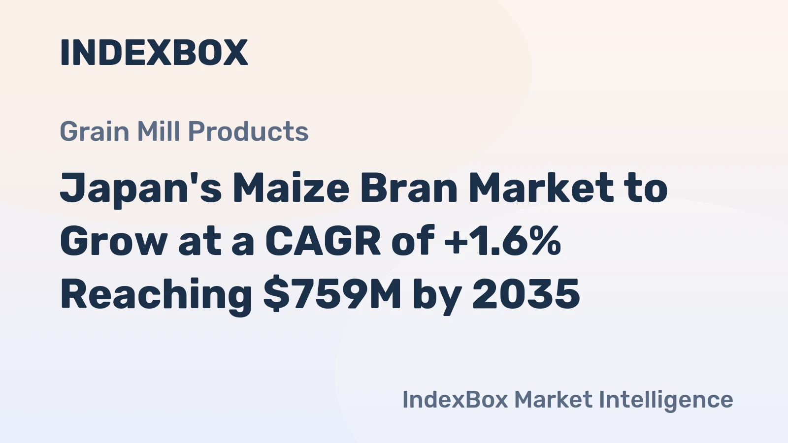 Japan's Maize Bran Market to Grow at a CAGR of +1.6% Reaching $759M by 2035