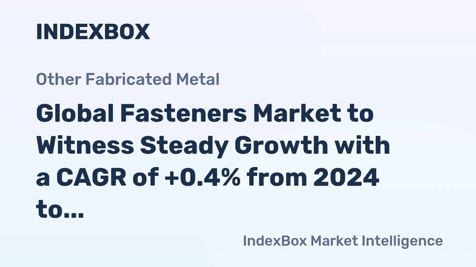 Global Fasteners Market to Witness Steady Growth with a CAGR of +0.4% from 2024 to 2035