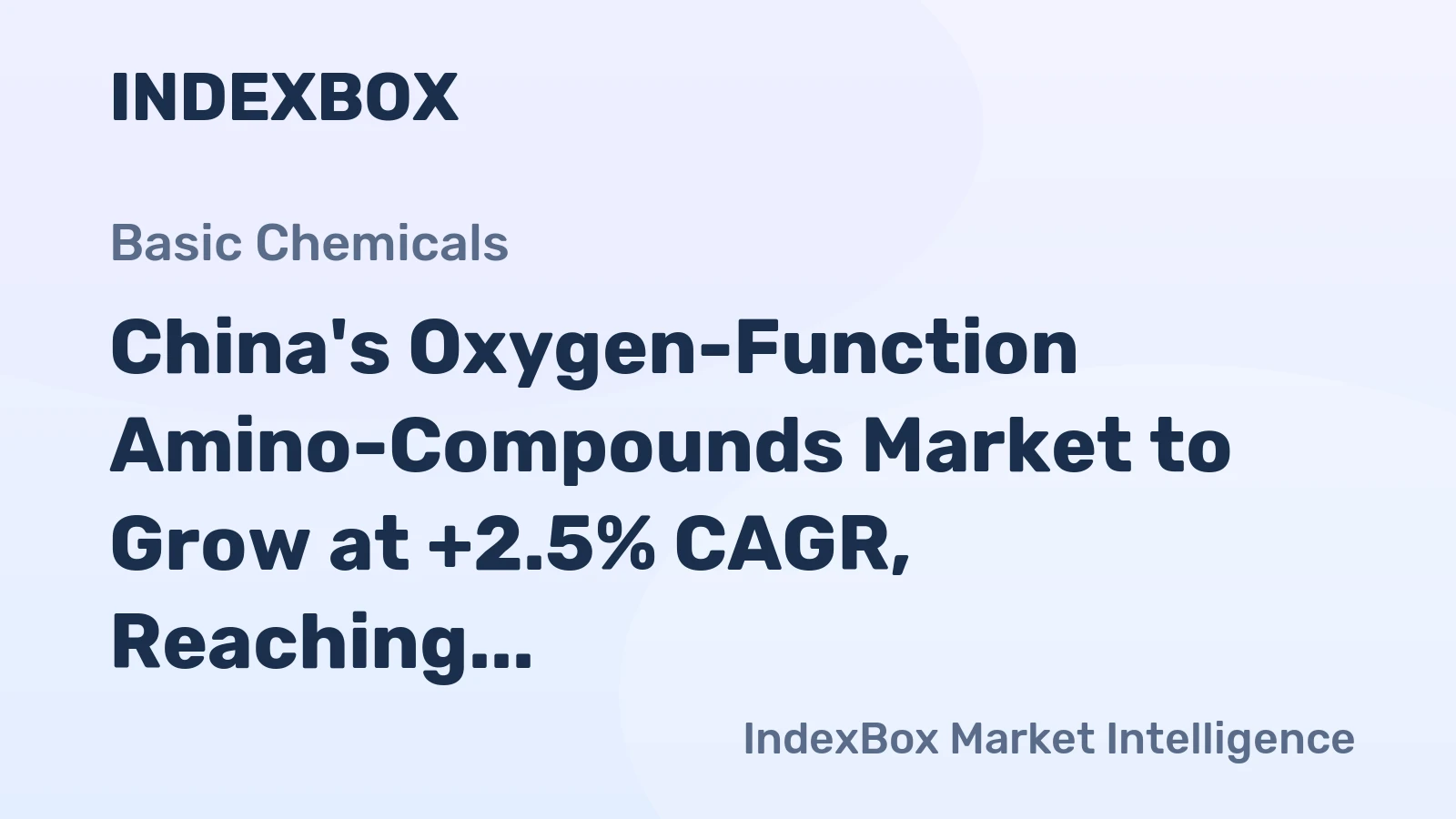 China's Oxygen-Function Amino-Compounds Market to Grow at +2.5% CAGR, Reaching $3.6B by 2035