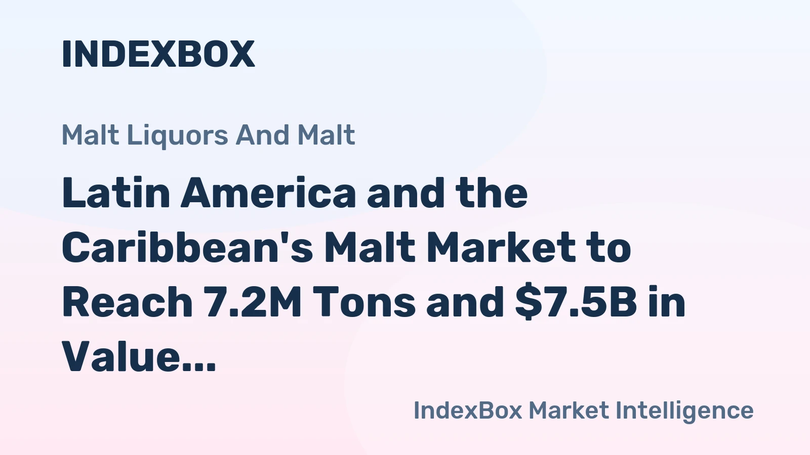 Latin America and the Caribbean's Malt Market to Reach 7.2M Tons and $7.5B in Value by 2035