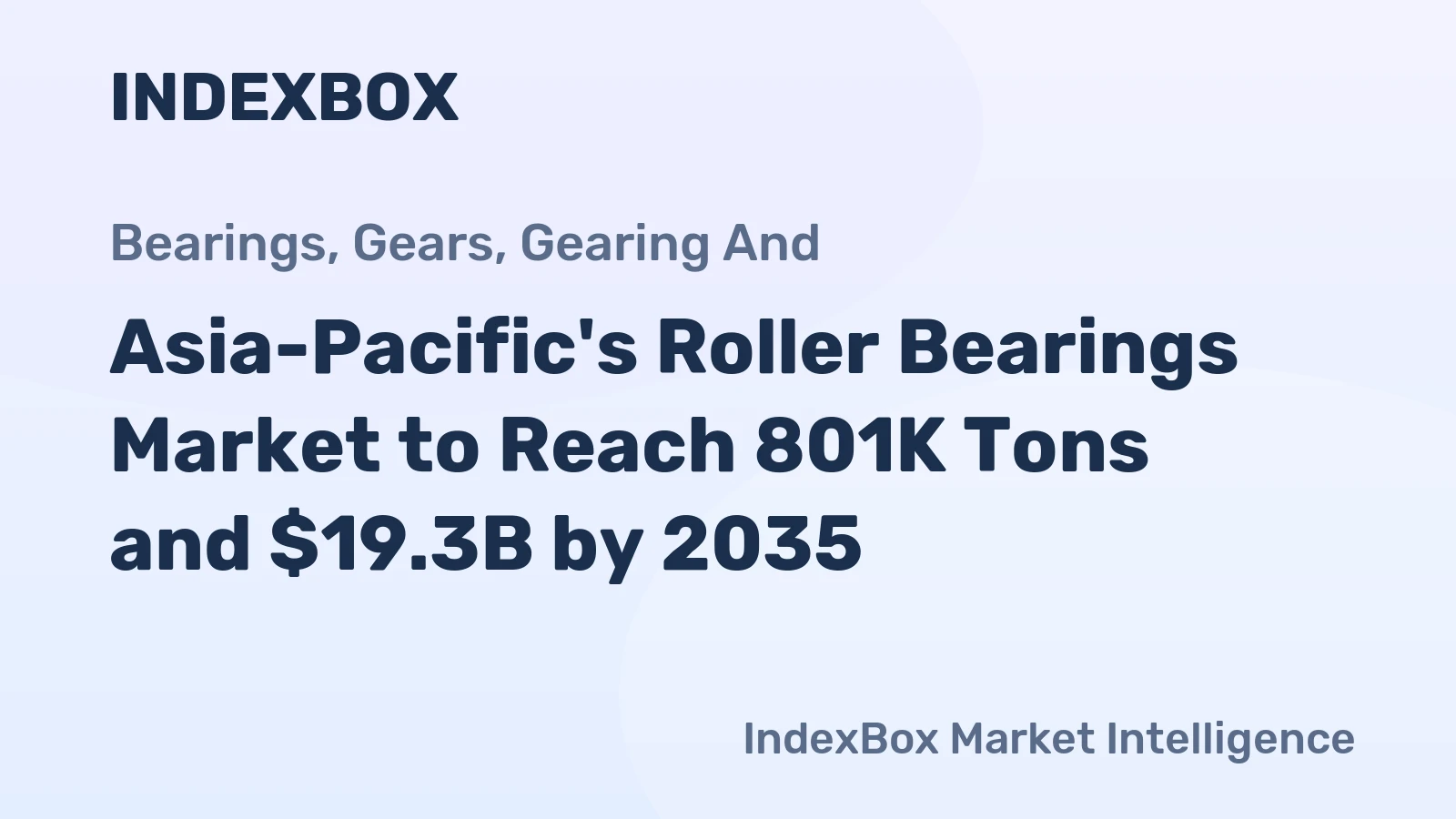 Asia-Pacific's Roller Bearings Market to Reach 801K Tons and $19.3B by 2035