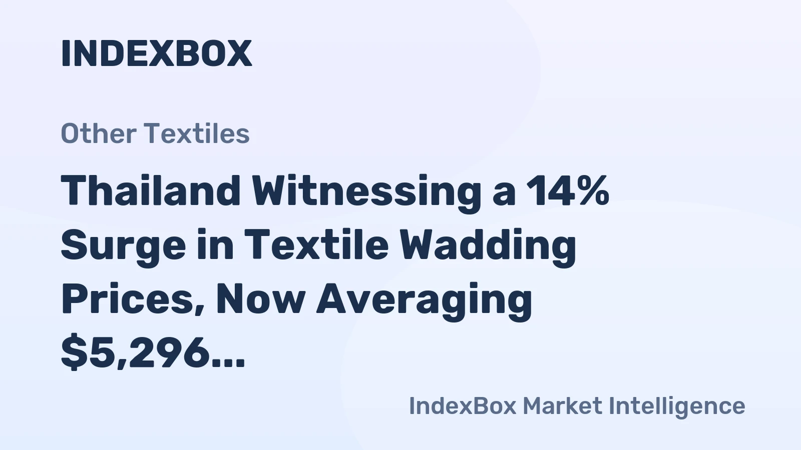 Thailand Witnessing a 14% Surge in Textile Wadding Prices, Now Averaging $5,296 per Ton