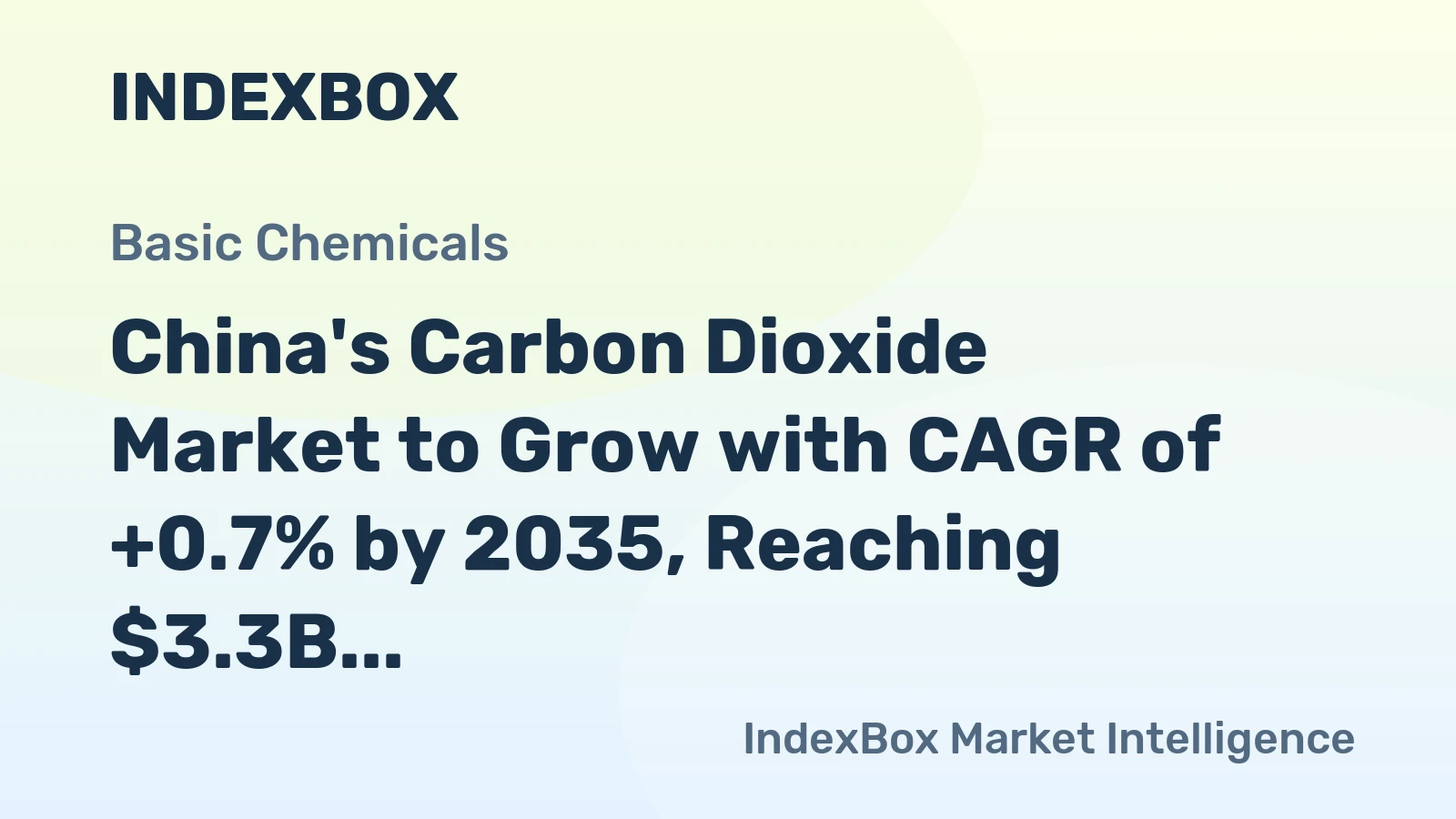 China's Carbon Dioxide Market to Grow with CAGR of +0.7% by 2035, Reaching $3.3B in Value