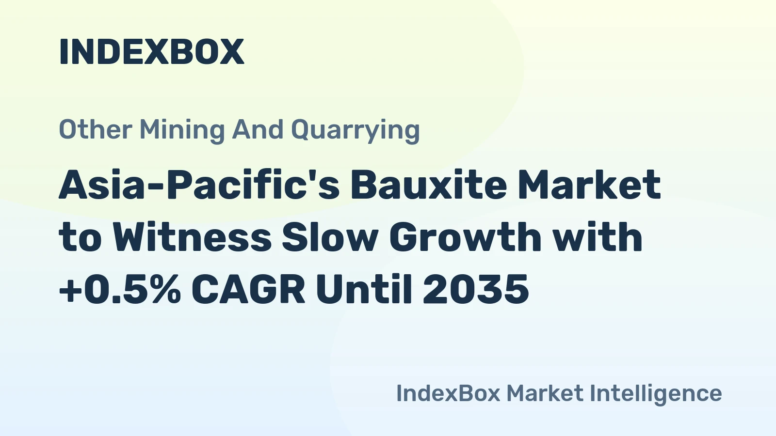 Asia-Pacific's Bauxite Market to Witness Slow Growth with +0.5% CAGR Until 2035